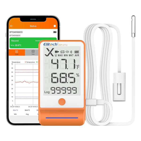 Elitech GSP-6G Digital Data Logger with Detachable Buffered Probe ...