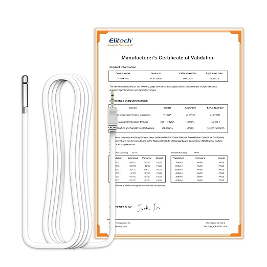 Elitech External Dual Temperature Probe, Temperature Sensor Matches wi ...