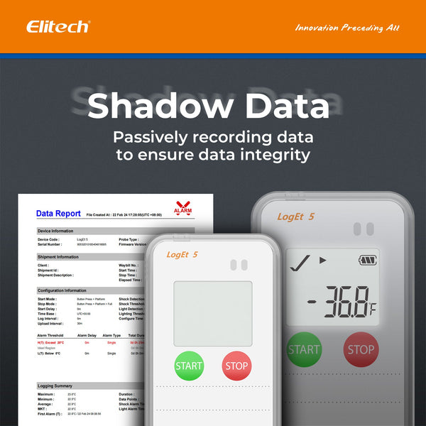Elitech USB Digital Temperature Humidity Data Logger with Shadow Data ...