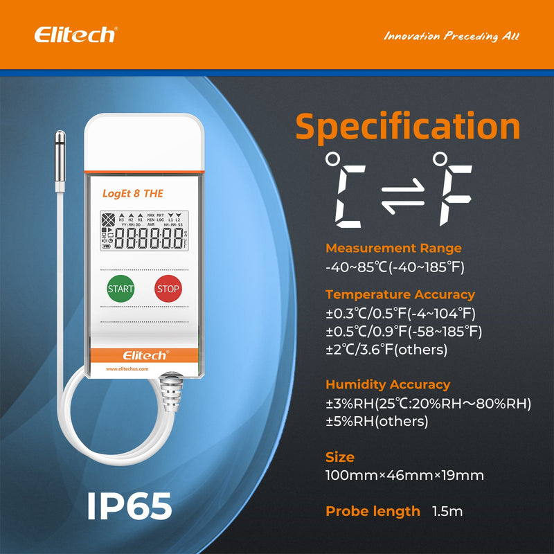 Elitech GSP-8 Temperature & Humidity Data Logger Recorder Audio Alarm – Elitech Technology, Inc.