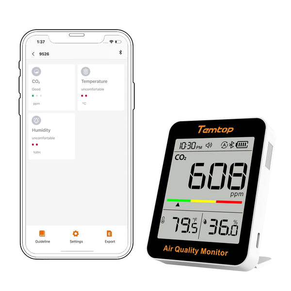 Temtop C1+ CO2 Monitor Indoor Air Quality Monitor – Elitech Technology ...