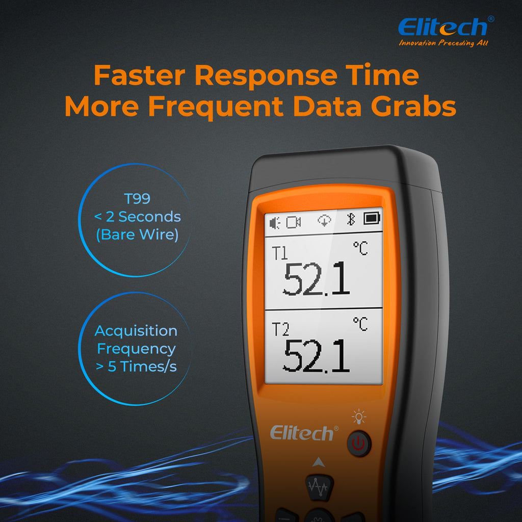 Elitech Dual Digital Thermocouple Temperature Thermometer with 2 K-Typ ...