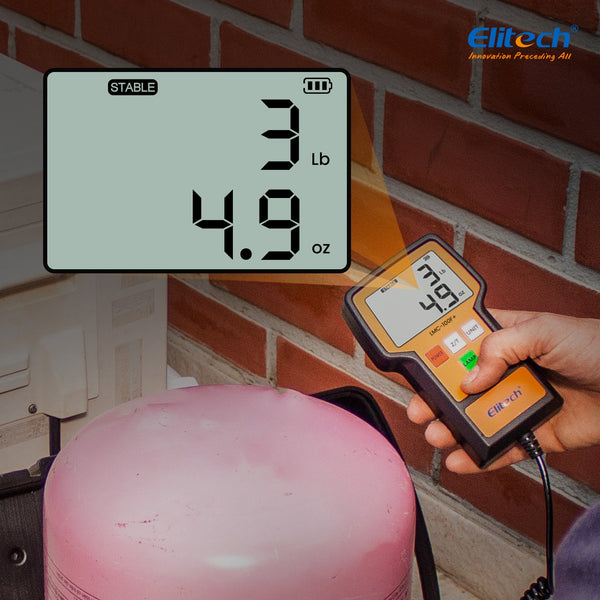 Elitech LMC-100F Refrigerant AC Charging Scale 110Lbs w/ Resolution 2g ...
