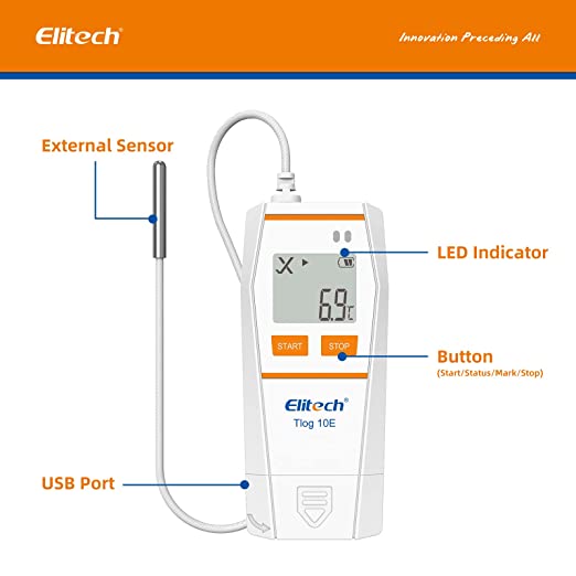 Elitech Tlog 10E Digital Temperature Data Logger Reusable Temperature – Elitech Technology, Inc.