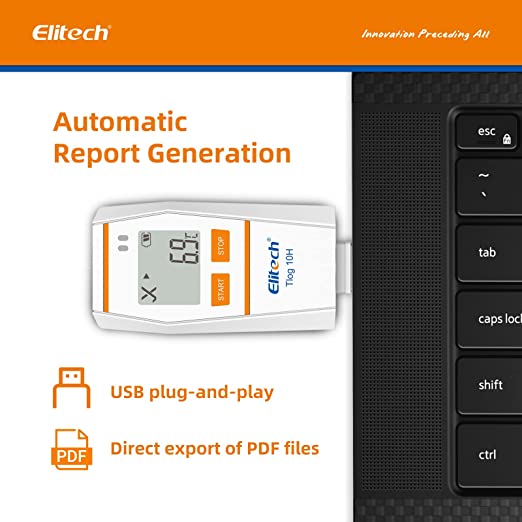 Elitech Tlog 10H Digital Temperature Data Logger Reusable Temperature ...